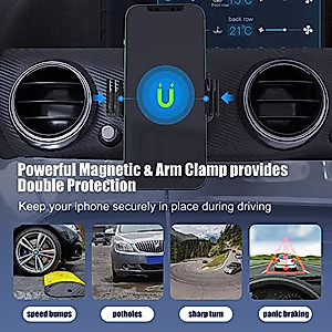 Mag-Safe Wireless Car Charger,Englear Magnetic 15W Fast Charging Car Charger Phone Holder, Auto-Clamping Air Vent Car Phone Holder for iPhone 14/13/12,13/12 Mini,14/13/12 pro,14/13/12 pro max,14 Plus