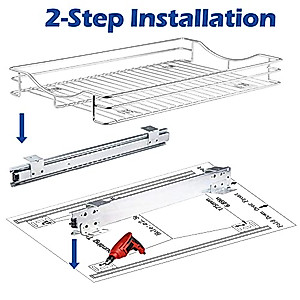 SIMCAS Pull Out Cabinet Organizer 11"W x 21"D, 1Tier Kitchen cabinet pull out shelves for organizers and storage, pull out drawers for kitchen cabinets, Pantry, Bathroom, under sink cabinet organizers