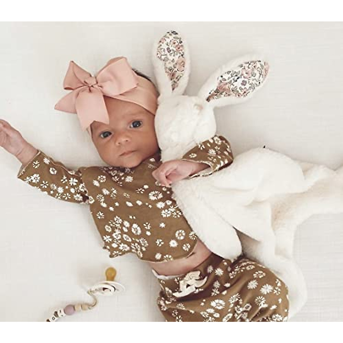 MON AMI Princess Bunny Plush Lovie, Security Blankie, Blanket, Super Soft and Cuddly, Baby Comforter Toy Blankie Used as Toy or Room Décor |Perfect Party Favor & Birthday Gifts| Cream, 15"