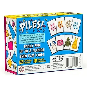 Lost Boy Entertainment Piles – Card Games – Family Games – for Kids 8 and Up – Games for Adults – Family Game Night – Travel Games – Party Games – Memory Games – 10 Mins