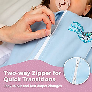 Baby Merlin's Magic Dream Sleep Sack - 100% Cotton Baby Wearable Blanket Sleep Suit - Magic Merlin Sleepsuit - Baby Sleep Suit - Baby Sleep Sack 6-12 Months - Baby Merlin Sleepsuit 6-12 Months (Blue)