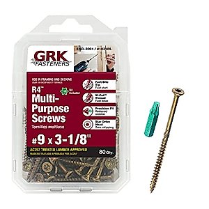 GRK FASTENERS 103105 R4#9 x 3-1/8" SCREWS 80CT