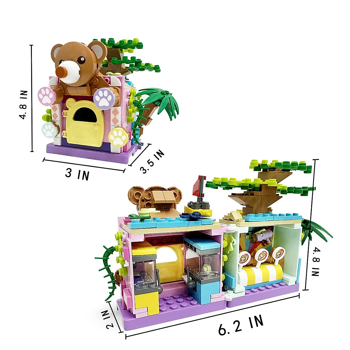 Mini Bear House Building Blocks Set - Game Room Building Toy Set for Kids, Compatible with Lego Childrens Day, Toy for Girls and Boys Ages 8+ (233 Pieces)