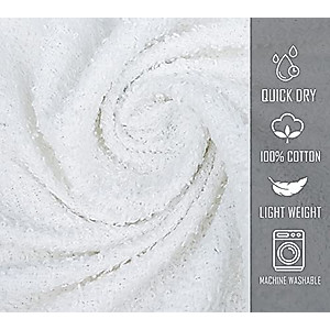 TOALLA (Pack of 12 White Bath Towels Bulk 20x40 Inches -100% Cotton Economy Cheap Bath Towels for Commercial Uses, Gym, Salon, Spa & Hair -Lightweight Bath Towels Quick Drying -Bath Towels Sets Bulk