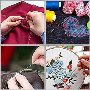 30/60Pack Premium Sewing Needles for Hand Sewing Repair, 6 Sizes Assorted Needles with 2 Threaders, Sewing Needles for Handsewing, Large Eye Stitching Needles, Embroidery Needles, Sewing Sharp Needles