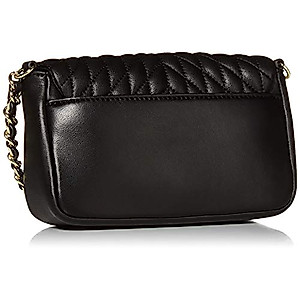 Karl Lagerfeld Paris womens Agyness Quilted Flap Crossbody, Blk/Gold, One Size US