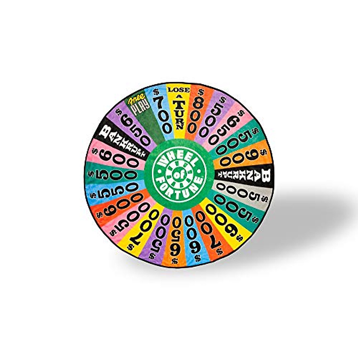 Wheel of Fortune Spin Wheel Soft Fleece Round Throw Blanket | Wheel of Fortune Gift Game Wheel Themed Warm Fleece Blankets | Measures Large 59 Inches in Diameter
