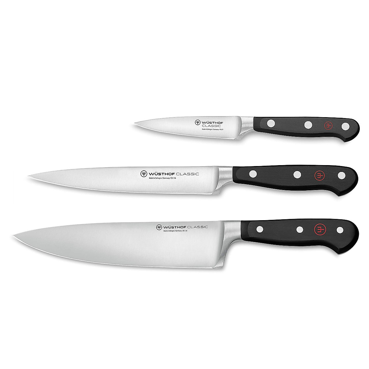 WÜSTHOF Classic 3-Piece Chef's Knife Set & Classic 7" Santoku Knife