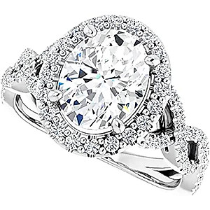 Moissanite World Twisted Infinity Moissanite Ring, Oval 2.0CT, Moissanite Engagement Ring/Moissanite Wedding Ring/Moissanite Bridal Ring Set, 925 Sterling Silver (9.5)