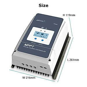 EPEVER 80A MPPT Solar Charge Controller 12/24/36/48VDC Automatically Identifying System Voltage with MT50 Remote Meter & Temperature Sensor RTS & Communication Cable RS485