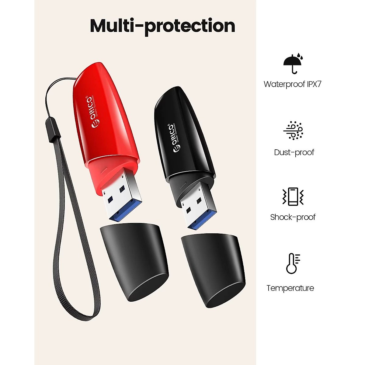 ORICO 405 MB/s Flash Drive 128GB, Memory Stick USB3.2 Reading Thumb Drive with Keychain USB Flash Drive Metal USB Drive Data Storage Compatible with Computer/Laptop（UFSD）
