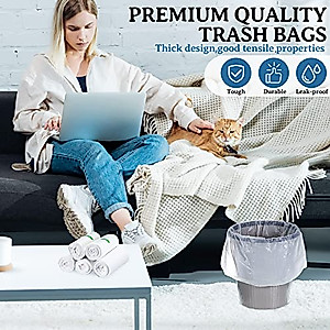 Glenmal 1000 Counts 2.6 Gallon Trash Bags Compostable Small Garbage Bags Bathroom Trash Bags Unscented Wastebasket Bags Trash Can Liners for Office Kitchen Bedroom (White)