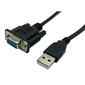 Dafensoy USB to RS232 Serial Adapter, USB A Male to DB9 Pin Female Serial Converter Cable,Suitable for Connecting Computers and Various Serial Devices - Black 1.8M/6Feet