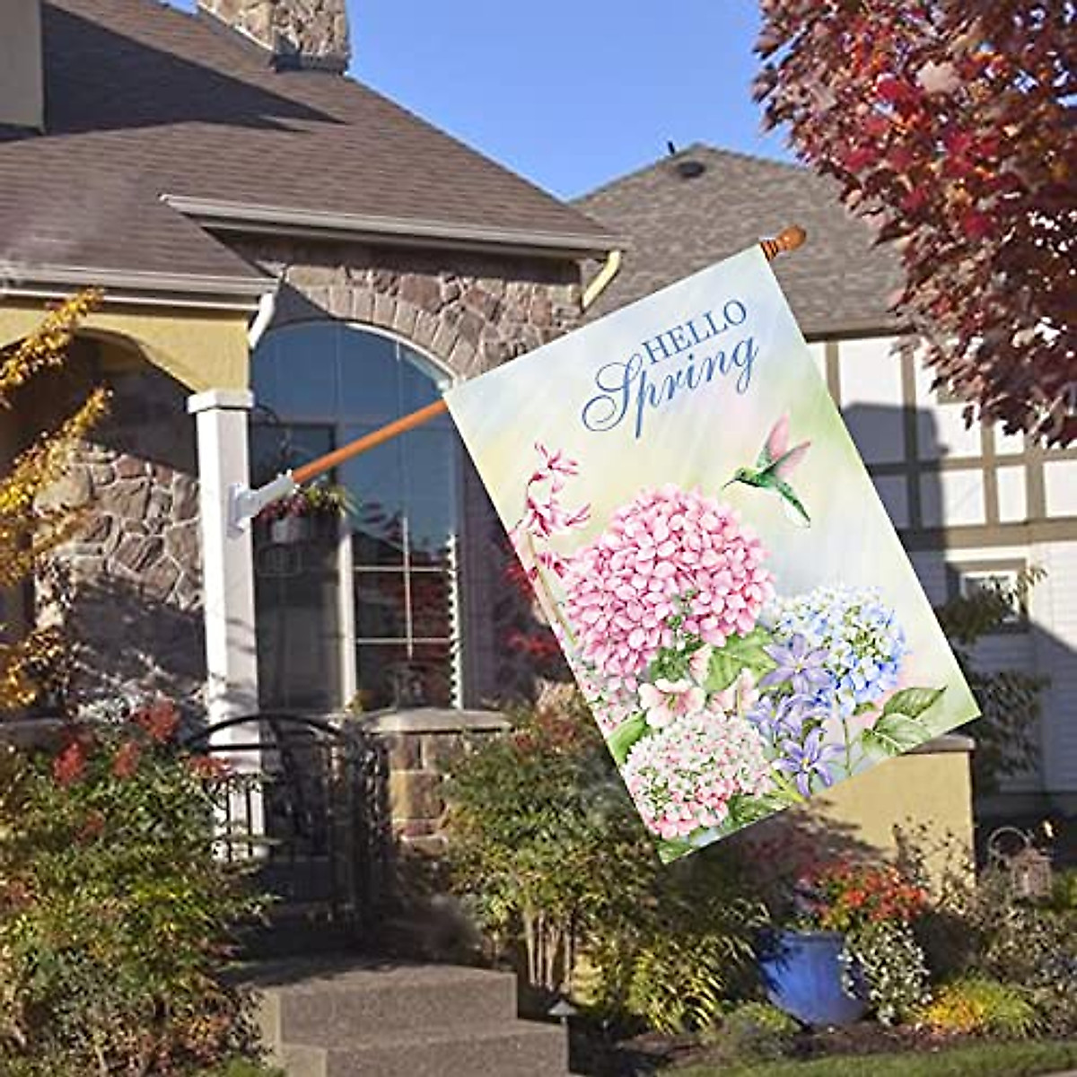 Flagmax Hello Spring Flag,Spring Garden Flag Welcome Seasonal House and Bird Summer House Flags 28x40 Inch Summer Garden Flag Outdoor Decor for Homes,Gardens,Patio or Lawn