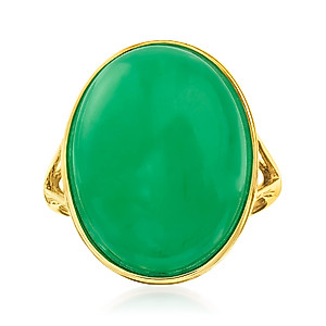 Ross-Simons Jade Ring in 14kt Yellow Gold. Size 9