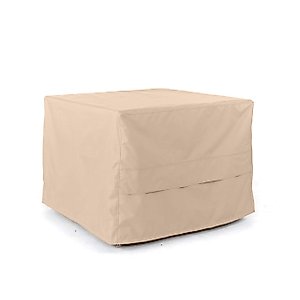 Covermates Deck Box Cover - Heavy-Duty Polyester, Weather Resistant, Drawcord Hem, Seating and Chair Covers, 24W x 24D x 18H, Ripstop Tan