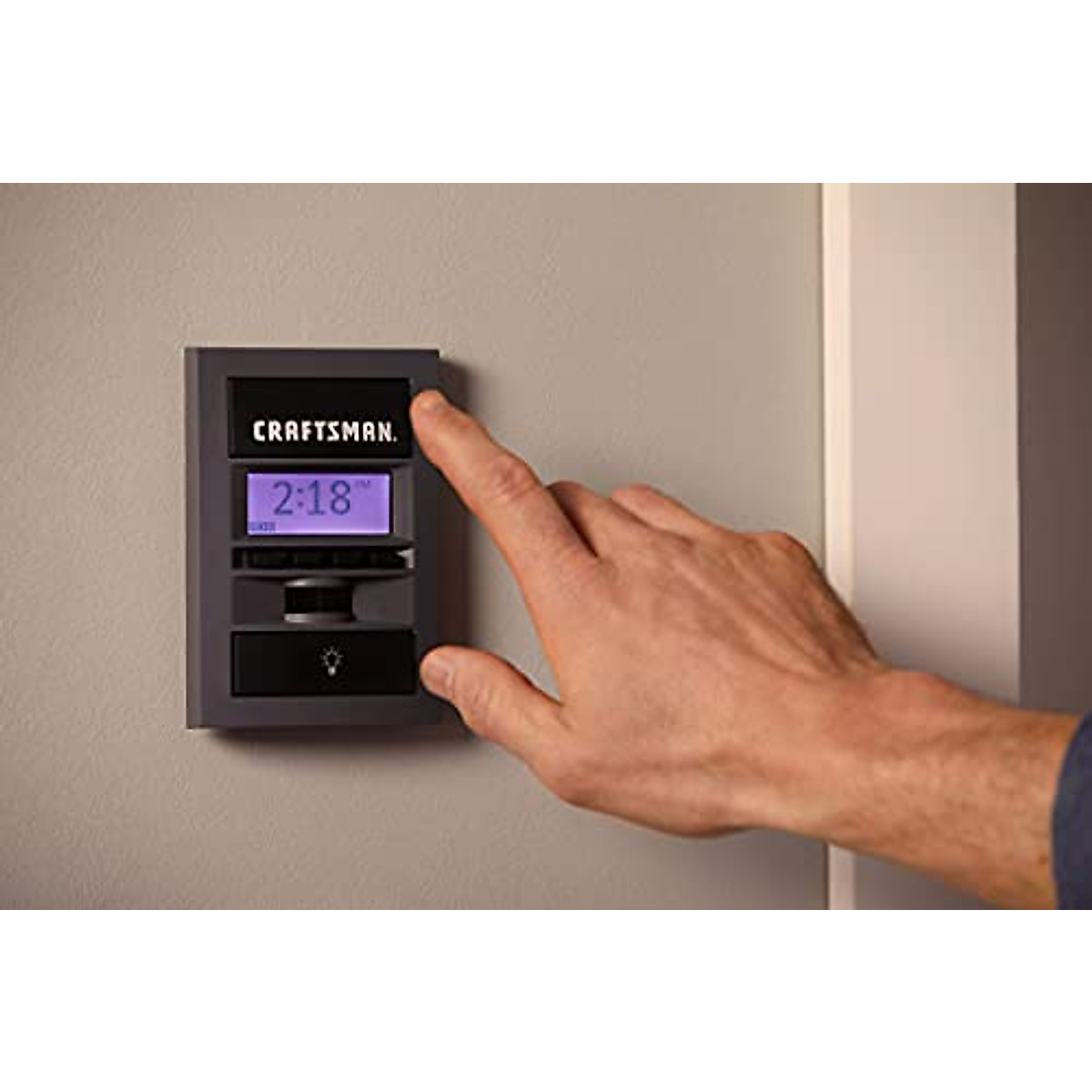 Craftsman 1/2 HP Smart myQ Smartphone Controlled-Belt Drive, Wireless Keypad Included, Model CMXEOCG572, Red Garage Door Opener