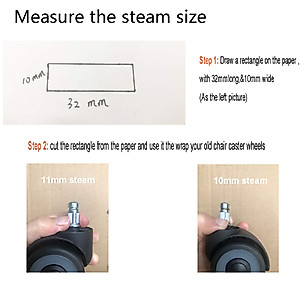 Office Chair Wheels Set of 5, (10MM Fit IKEA Chair Only) Heavy Duty Computer Desk Chair Wheels Replacement with 4 Ball Bearings,YAEMIKY 700Lbs Soft Rubber Casters for Wood Floors No More Chair Mat