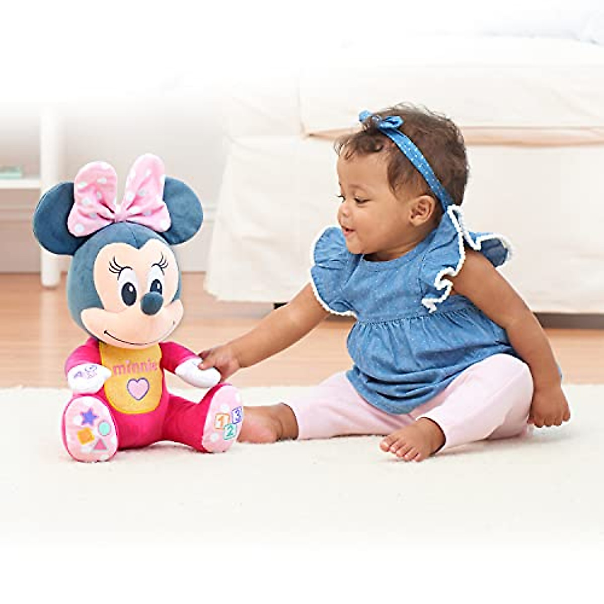 Disney Baby Musical Discovery Plush Minnie Mouse, Officially Licensed Kids Toys for Ages 06Month by Just Play