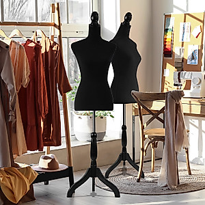 SereneLife Torso Display Female Mannequin with Adjustable Height (52-64 Inches), Easy-to-Assemble Design, Lightweight & Durable, Stable Tripod Stand, Perfect for Clothing Display