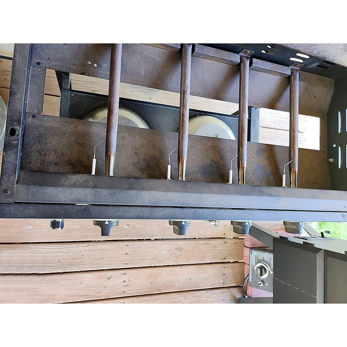 MCAMPAS Grill Igniter Kit for Blackstone 28 Inch Griddle, 4 Outlet Universal AA Battery Silver Cover Spark Electronic Igniter with High Spark Plug Wire Ignition Replacement Kits