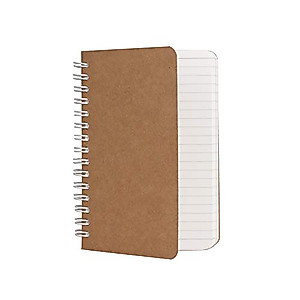 Spiral Notebook, 5 Pack Aesthetic Notebooks Spiral Journal Notepad Kraft Cover Lay Flat Sketchbook Journals for Writing Drawing Note Taking, 3.5”x5.5”, 180 Ruled Pages, 90 Sheets