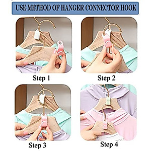50PCS Clothes Hanger Connector Hooks, White Colors Hanger Extender Clips, Cascading Hanger Hooks Plastic Magic Hanger Hooks for Hangers Space Saving and Clothes Closet Organizer (White-50pcs)