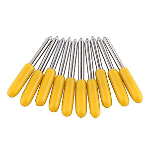10pcs Cemented Carbide Plotter Cutter Knife Blades, High Cutting for with Red Caps, 30 45 60 deg (30°)