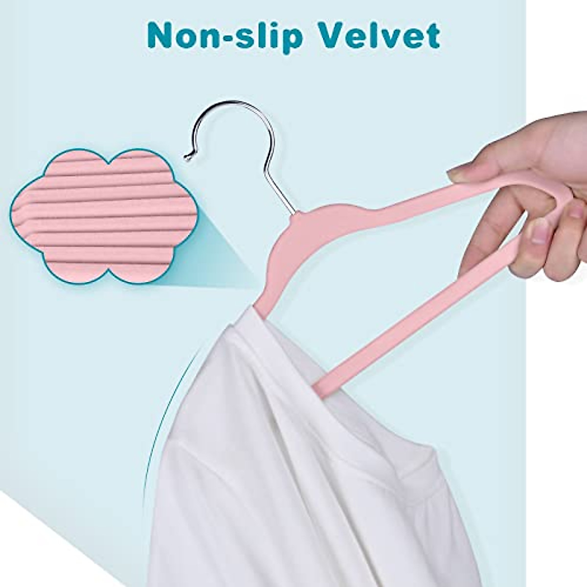 BAGAIL Pack of 100 Velvet Hangers (50 Pink & 50 BlushPink