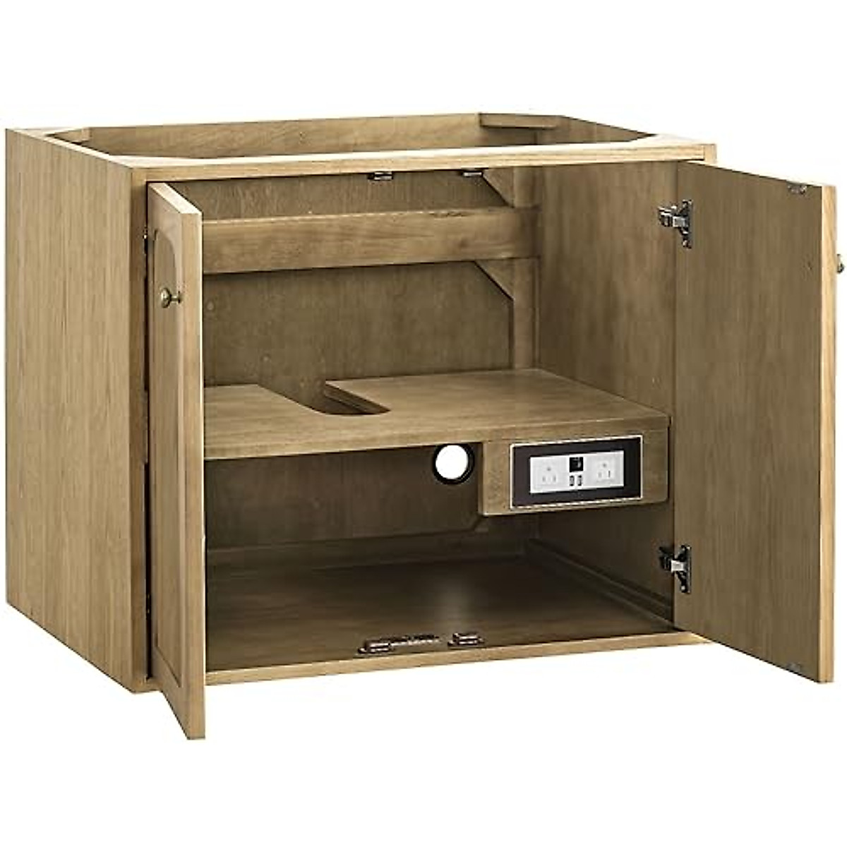 James Martin Vanities 545-V30 Laurent 30" Free Standing or Wall Mounted Single Basin Ash Wood Vanity Cabinet Only with USB Port and Electrical Outlet - Light Oak