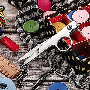 2 Pieces Sewing Scissors Thread Snippers Mini Trimming Nippers Small Embroidery Shears with Protective Rubber Sleeve for Various Materials Fishing Line DIY Sewing Tailoring Dressmaking Crafting