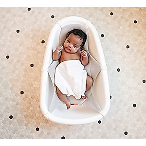 Regalo Baby Basics 3-in-1 Grow with Me Bath Tub, Adjustable As Your Baby Grows, Includes Foam Padded Air Mesh Sling, Drying Hook,
