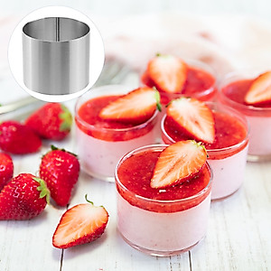 Yardwe 12pcs Mousse Cake Mold Round Mousse Ring Stainless Steel Cake Mousse Ring for Desserts Pastry Eggs 6 * 6 * 5CM