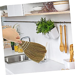 COLLBATH 4 Pcs Kitchen Cleaning Broom Chinese Broom Small Hand Broom Power Desktop Duster Mini Wicca Car Broom Supplies Wick Short Handle Broomstick Little Dirt Wide Broom Mop ﻿ Miscanthus