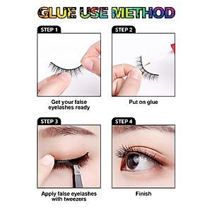 EBANKU 9 PCS UV Glow Neon Matte Liquid Eyeliner Set with 1 PCS Lash Glue Colorful Long Lasting Eyeliner Pencil Halloween Christmas Eyes Makeup Kit