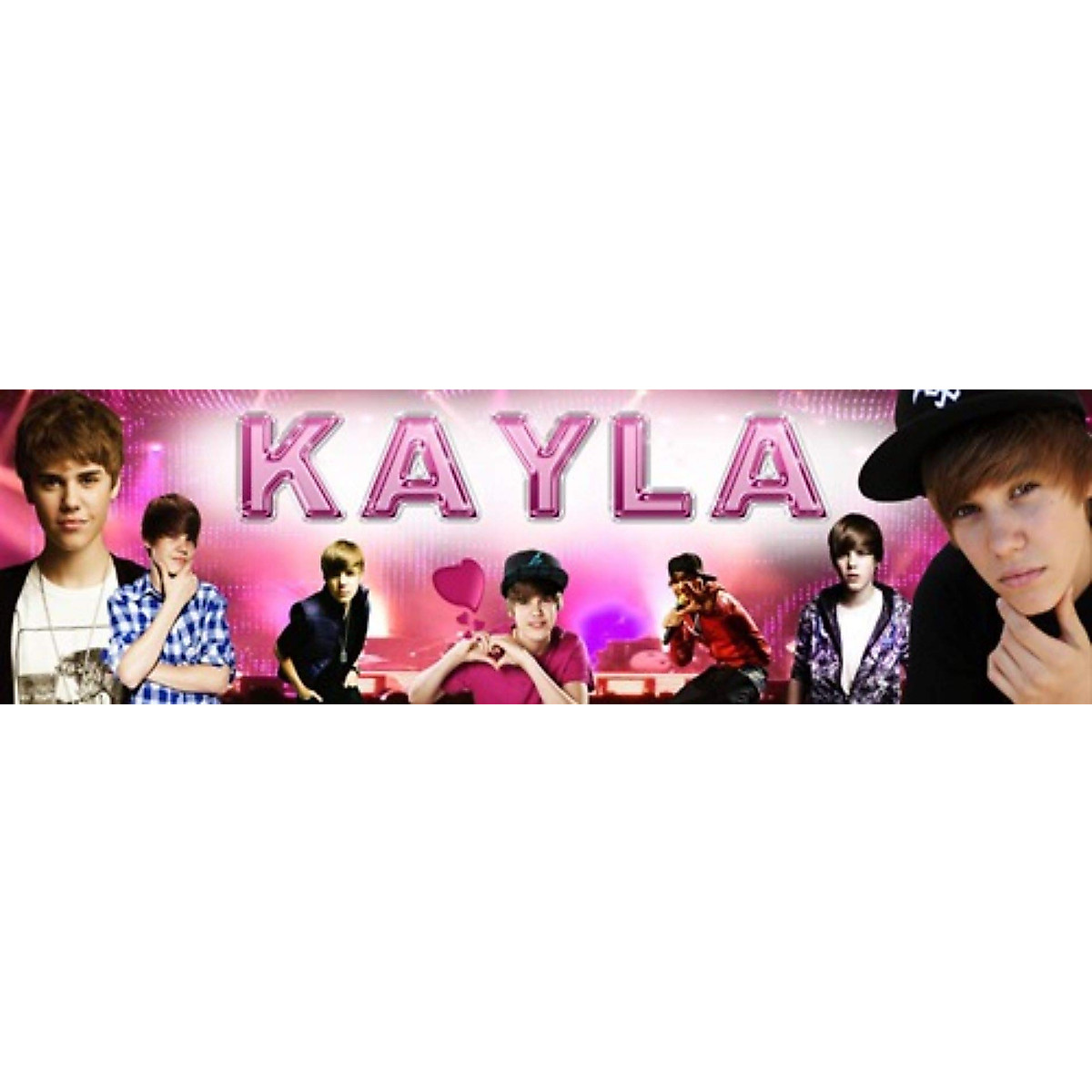 Justin Bieber #2-8.5"x30" Personalized Name Poster, Customize Name Sign, Birthday Party Banner