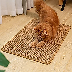 Conlun Cat Scratcher Mat,Natural Sisal Cat Scratch Pad,Horizontal Floor Cat Scratching Pads Rug for Indoor Cats Grinding Claws Nails,Cat Furniture Protector for Couch & Carpets & Sofas