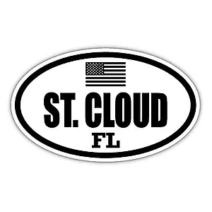 3 Pack Reflective St. Cloud FL Florida Osceola County Stealthy US Flag Euro Decal Sticker Vinyl for Hard Hats, Bottles, Glass, Toolbox 2" x 3"