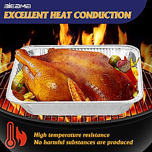 BIEAMA 30 Pack Aluminum Pans 9x13 Foil Pans Half Size Disposable Foil Pans Tin Tray for Baking, Cooking, Heating, Prepping Food