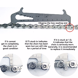 DGHAOP Bicycle Chain Checker Bike Chain Wear Indicator Gauge Measuring Ruler Tool