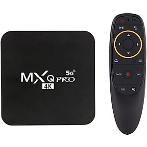 MXQ Pro 5G with Air Mouse & Voice Control 2024 Upgraded Android 13.1 Version Ram 2GB ROM 16GB TV Box H.265 HD 3D Dual WiFi 2.4G/5.8G Quad Core Android Smart TV Box