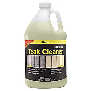STAR BRITE Premium Teak Cleaner - Restore, Renew & Refresh Old Weathered Gray Teak Furniture & Other Fine Woods - Step 1 - 1 GAL (081400N)
