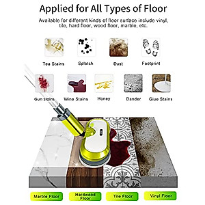 Cordless Electric Mop, Electric Spin Mop with LED Headlight and Water Spray, Up to 60 mins Powerful Floor Cleaner with 300ml Water Tank, Polisher for Hardwood, Tile Floors, Quiet Cleaning & Waxing