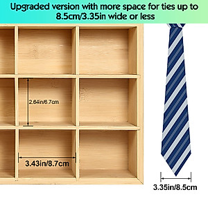 B4Life Tie Rack Wall Mounted Tie Box,Tie Organizer Tie Display Racks for Wall, Bamboo Tie Storage Tie Organizer for Men Tie Holder Wall Mount(Storage 16 Ties) (Yellow)