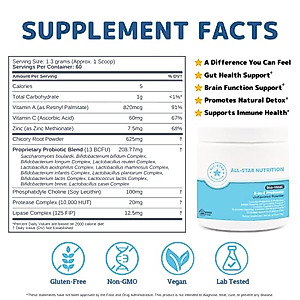 5-in-1 Bio-Heal® Probiotic for Kid, Men & Women (Powder) - Best Supplement for Brain Function, Gut Health & Constipation - Shelf Stable & Fortified with Vitamins, Minerals & Prebiotics