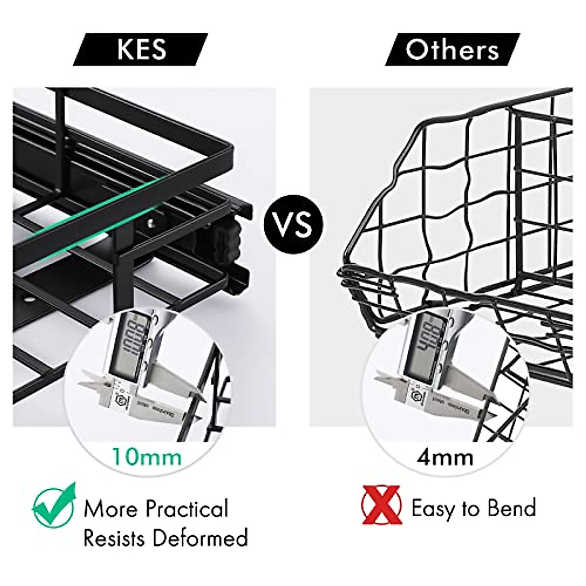 KES Pull Out Cabinet Organizer, 12" Wide Kitchen Bathroom Cabinet Drawer Heavy Duty Under Cabinet Slide Out Organizer Storage Shelves, Wooden Handle with Soft Close Black, KPO501W30D53-BK
