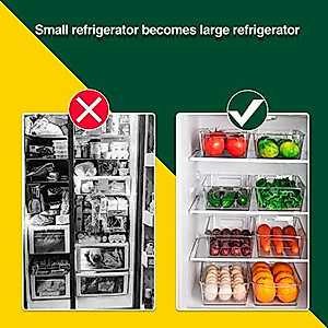 Refrigerator Organizer Storage Bins, Fridge Organizer Storage Bins Pantry Storage and Cabinet Organizers for Bath Kitchen (6)