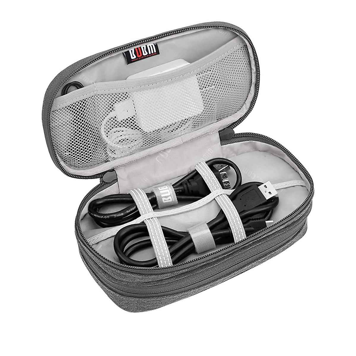 BUBM Double Compartment Storage Case Compatible with PS Vita and PSP, Protective Carrying bag, Portable Travel Organizer Case Compatible with PSV and Other Accessories,Gray