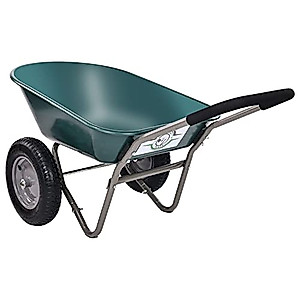 BalanceFrom Dual-Wheel Home Garden Yard Utility Wheelbarrow Cart with Built-in Stand