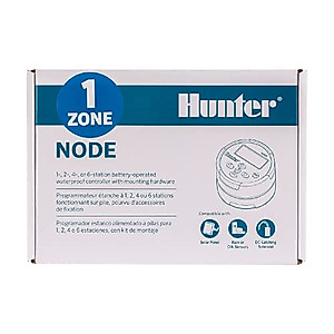 Hunter Industries Sprinkler NODE100 NODE-100 Battery Controller with Solenoid, Small, Blue